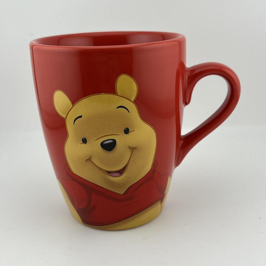 Winnie the Pooh Large Coffee Mug Red Marks and Spencer M&S Tea Cup VGC ...