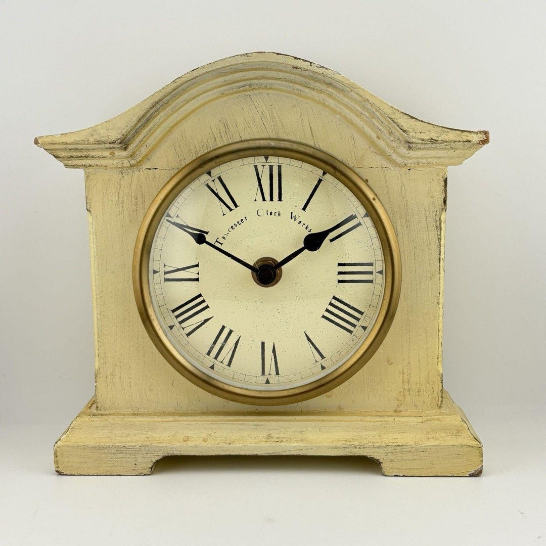 Acctim Towcester Clock Works Co Mantel Clock Battery Light Wood Shabby ...