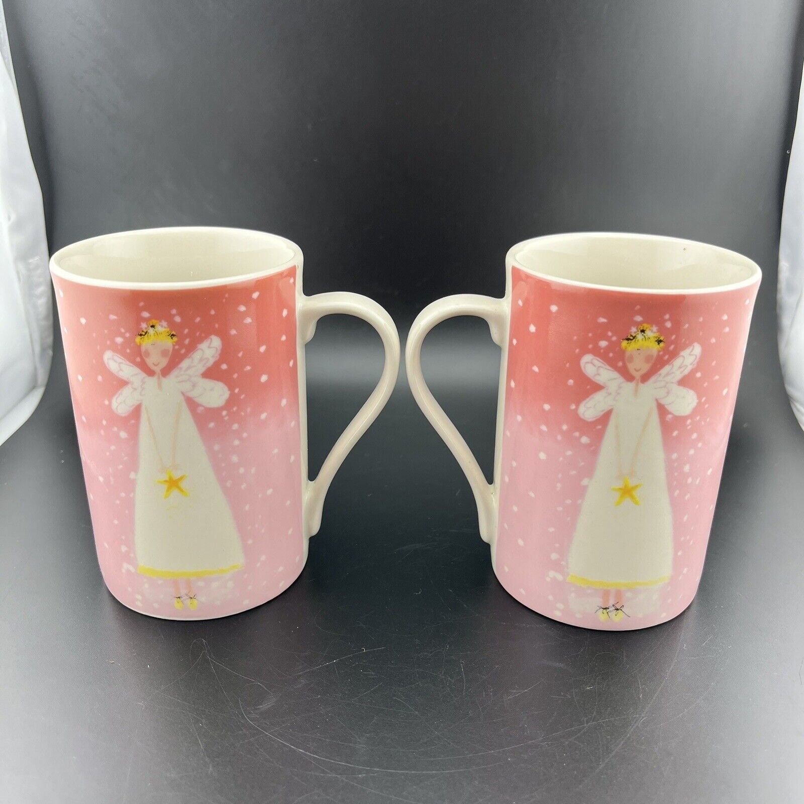 Y2k Retro Pair of Whittard of Chelsea Mugs Cups Tea Coffee Pink Angel ...