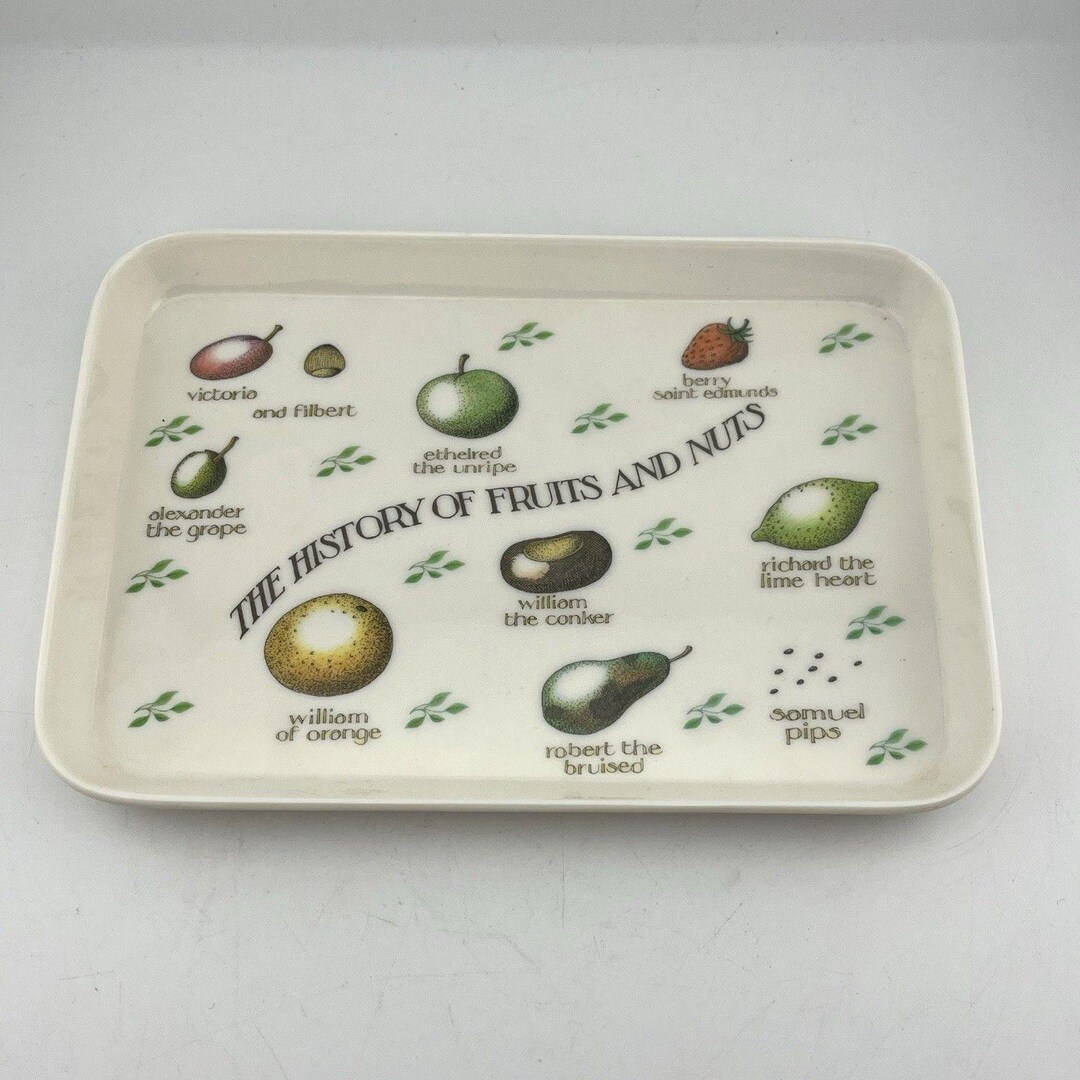 The History of Fruit & Nuts Simon Drew Melamine Biscuit Tray 21 Cm X 14 ...