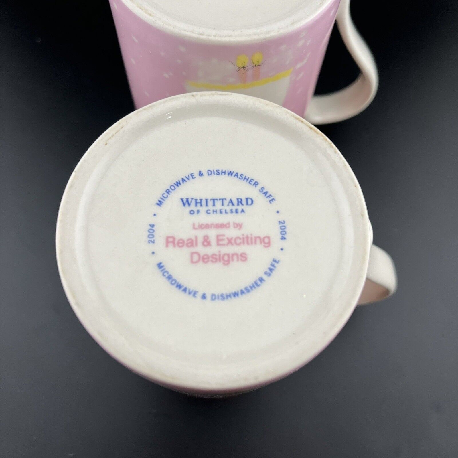 Y2k Retro Pair of Whittard of Chelsea Mugs Cups Tea Coffee Pink Angel ...
