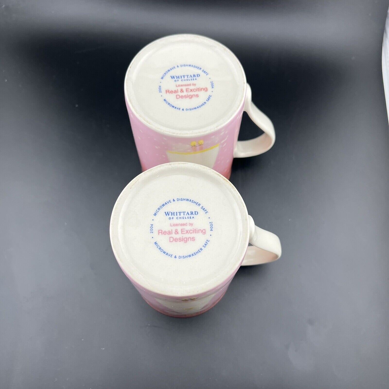 Y2k Retro Pair of Whittard of Chelsea Mugs Cups Tea Coffee Pink Angel ...