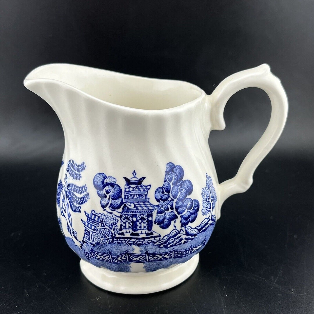 Vintage Myott Meakin Blue and White Milk Jug Creamer Made in England ...