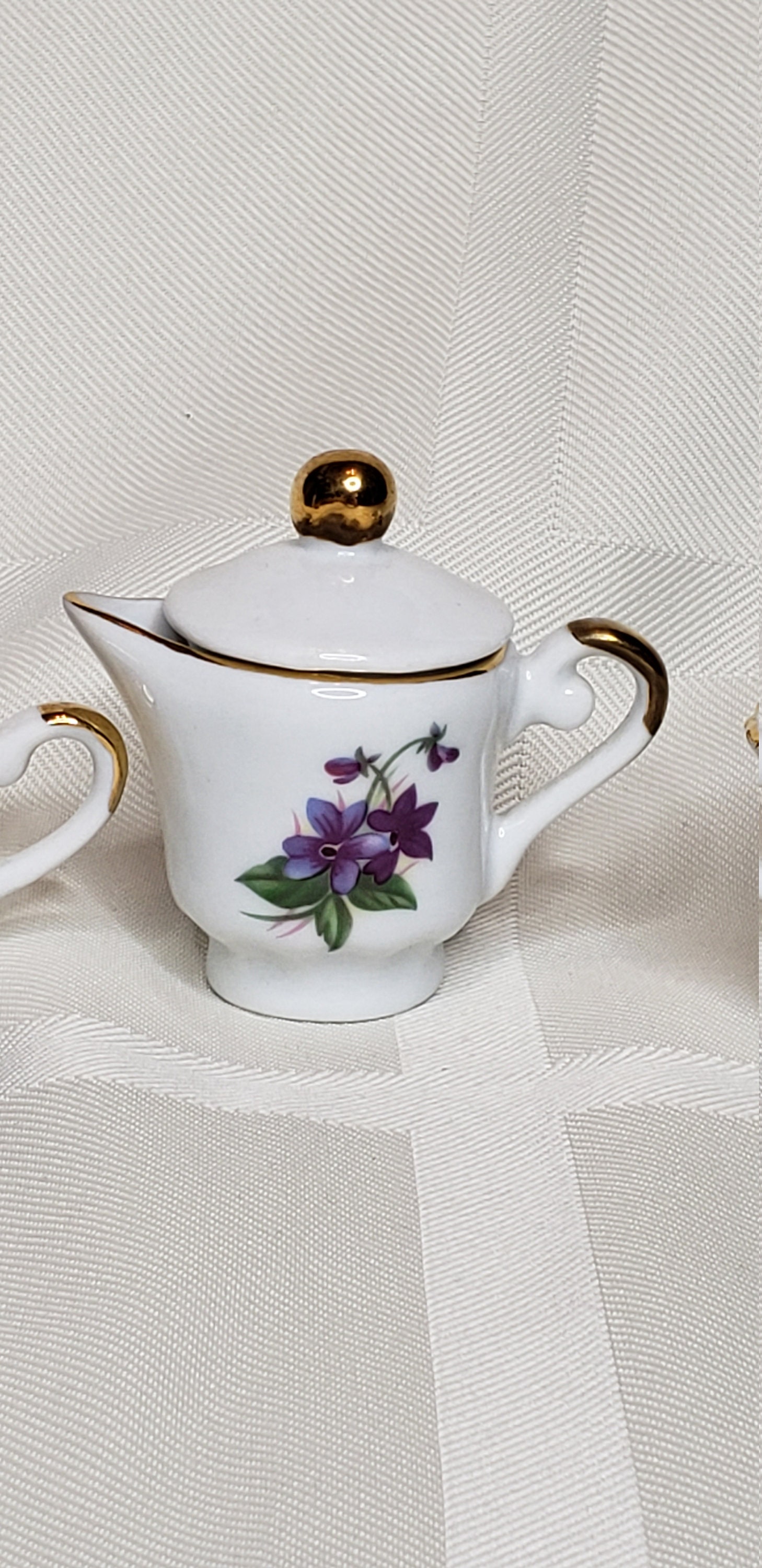 Lefton China Tea Cups Set Lilac Pattern 24k Gold Accents - Etsy