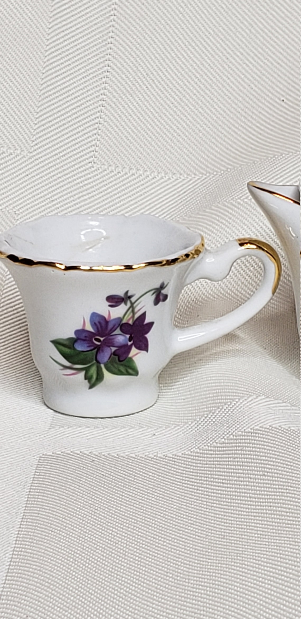 Lefton China Tea Cups Set Lilac Pattern 24k Gold Accents - Etsy