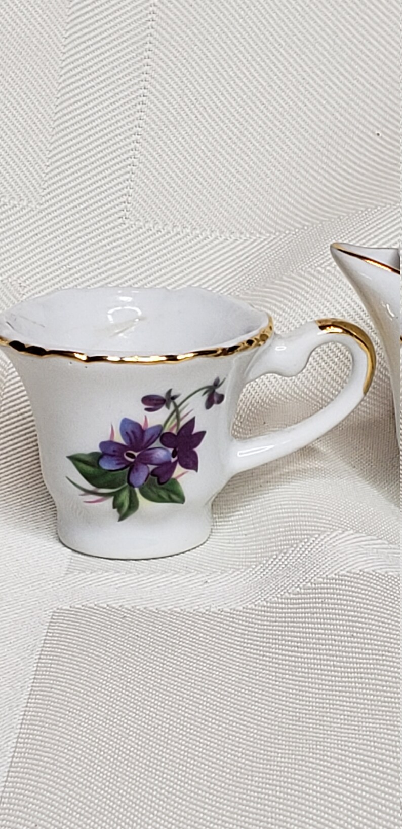 Lefton China Tea Cups Set Lilac Pattern 24k Gold Accents - Etsy