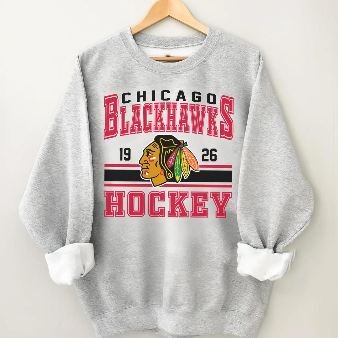Chicago Blackhawk, Vintage Chicago Blackhawk Sweatshirt T-shirt ...