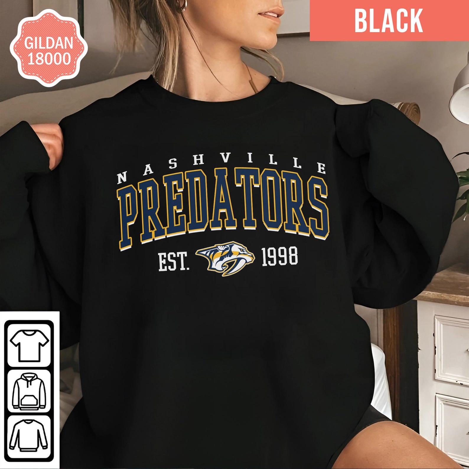 Nashville Predator, Vintage Nashville Predator Sweatshirt \ Shirt ...