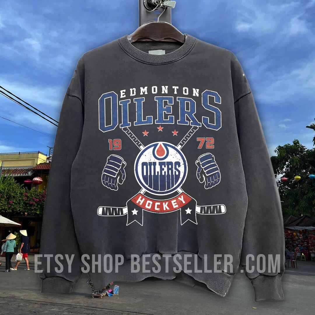 Edmonton Oiler Vintage Style Comfort Colors Sweatshirt, Oiler Sweater ...