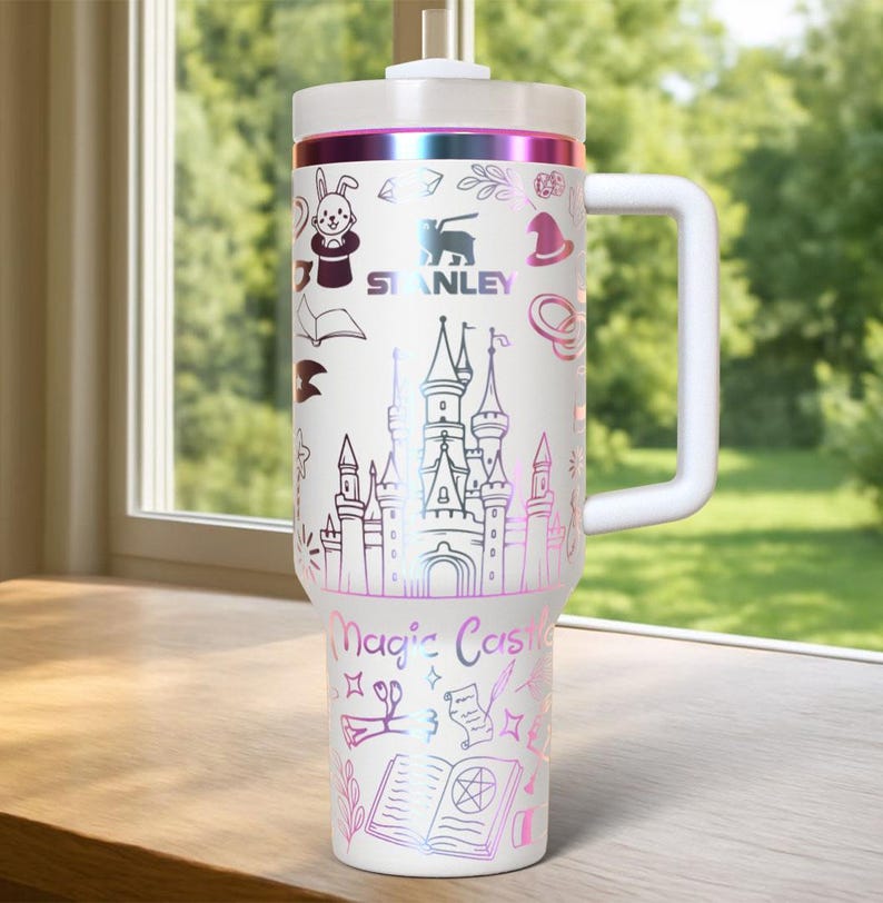 Personalized Magical Theme Park 40oz Tumbler: Laser Engraved Stainless ...