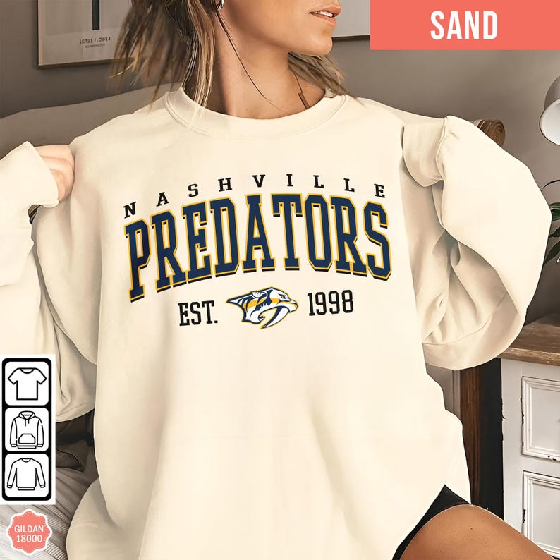 Nashville Predator, Vintage Nashville Predator Sweatshirt \ Shirt ...