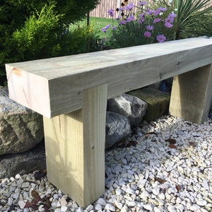 3 Seater Wooden Rustic Garden Sleeper Seat Outdoor Patio - Etsy