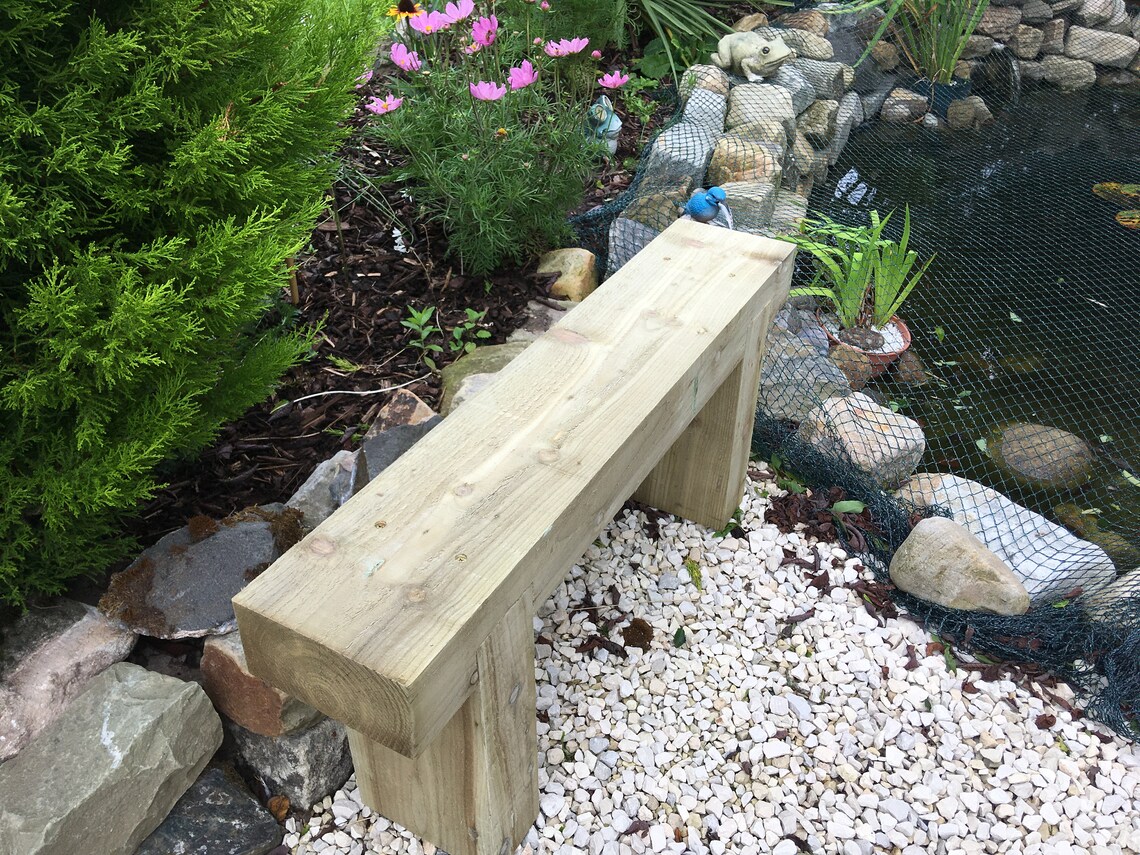 2 Seater Wooden Rustic Garden Bench Sleeper Seat Outdoor Patio - Etsy UK