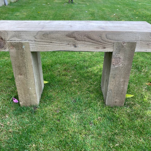 2 Seater Wooden Rustic Garden Bench Sleeper Seat Outdoor Patio - Etsy UK