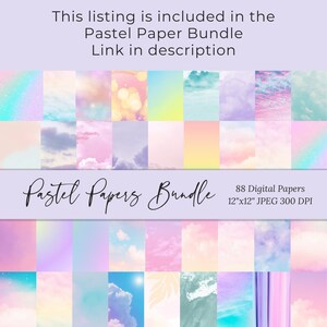 Pastel Clouds Sky Digital Paper Pack Backgrounds Printable | Etsy