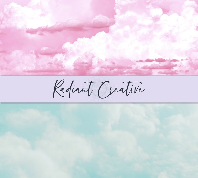 Pastel Clouds Sky Digital Paper Pack Backgrounds Printable | Etsy