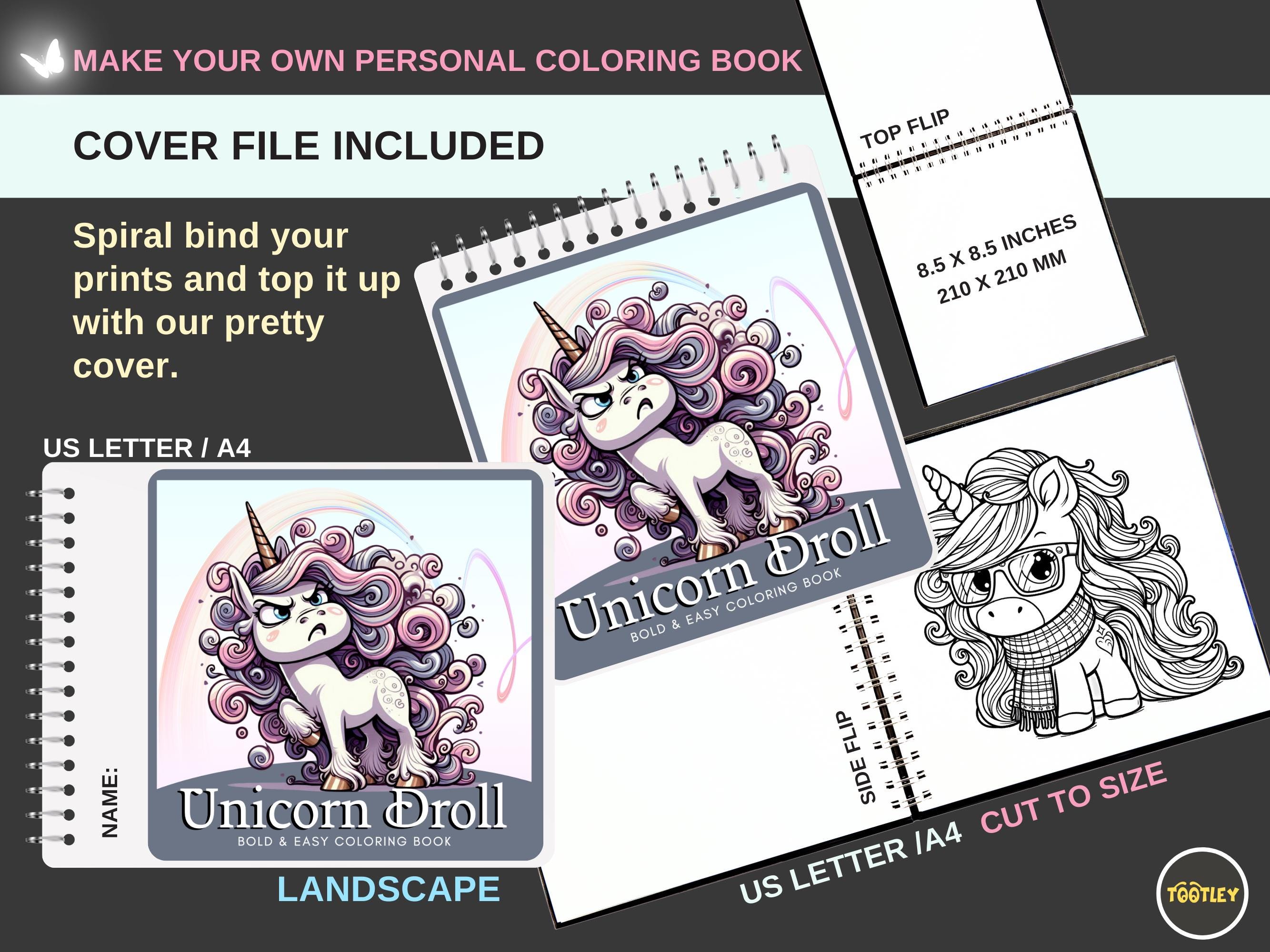 Unicorn Droll: Fun Unicorn Coloring Pages, Printable, Bold and Easy ...