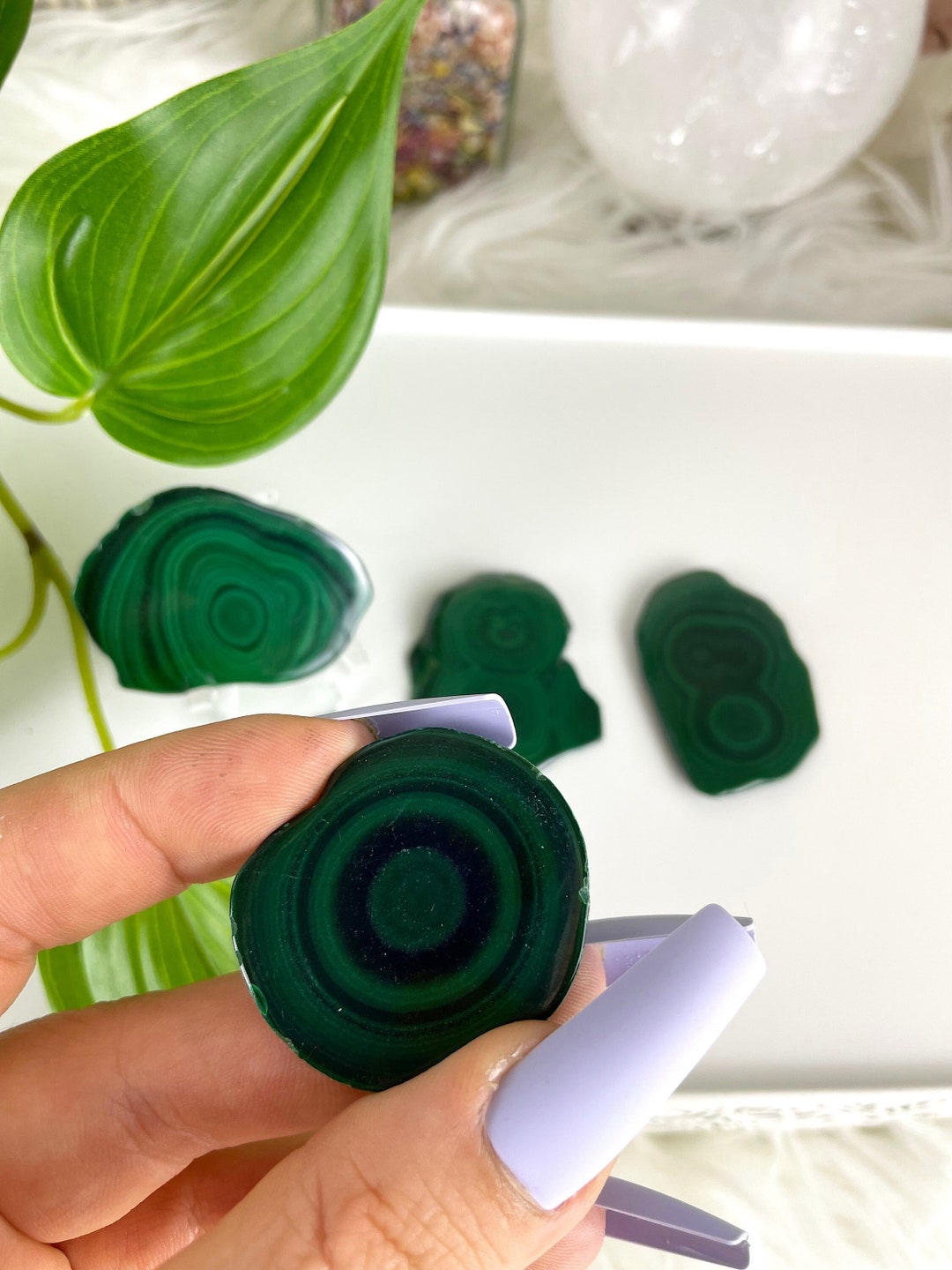 Malachite Crystal Slab Heart Chakra Crystal Protection - Etsy