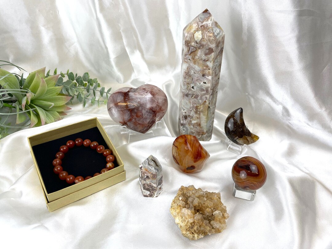 Red Crystal Gift Set, Best Friend Gift Box Christmas, Raw Crystals and ...