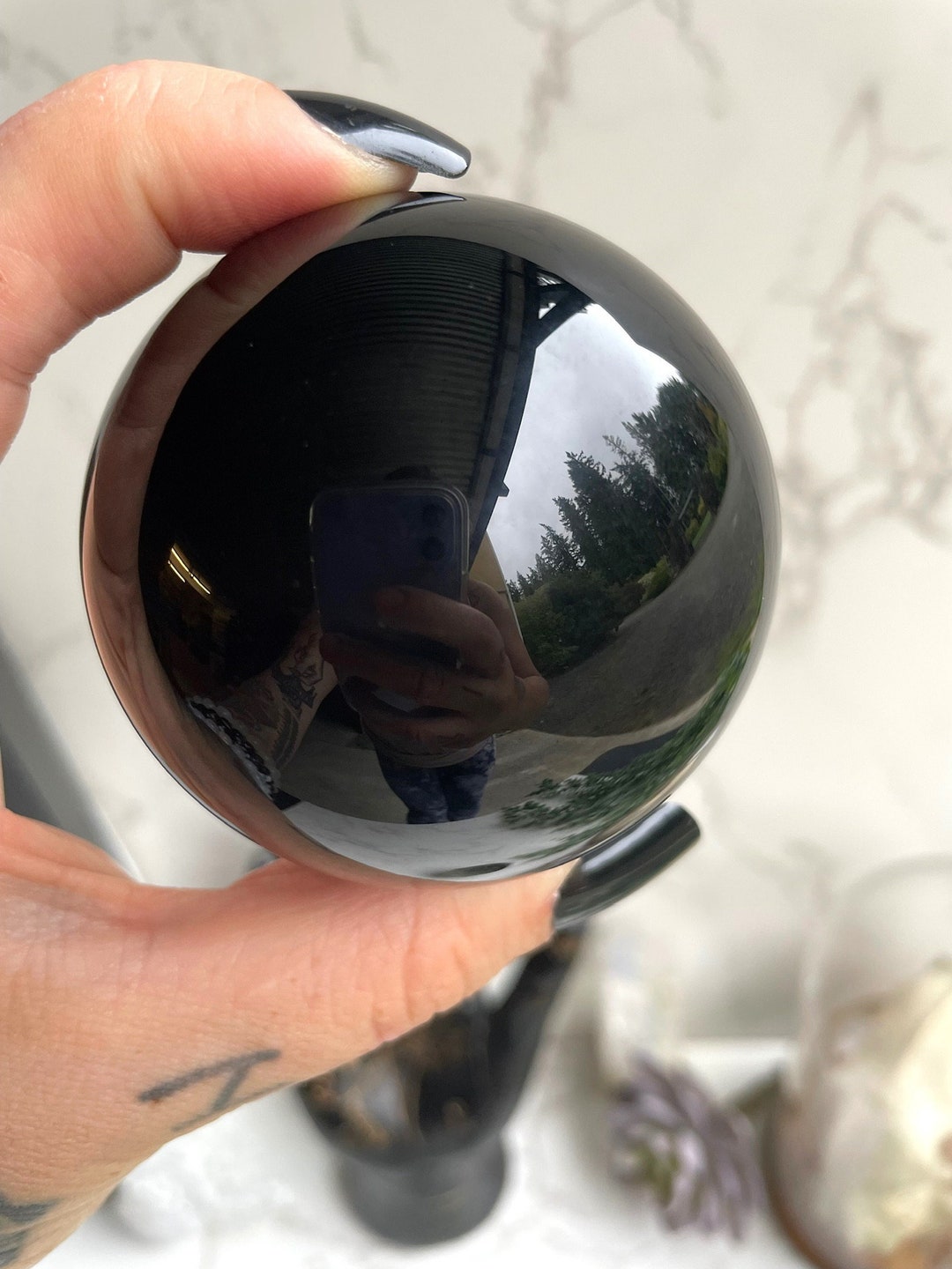 Obsidian Crystal Sphere, Protection Crystals, Healing Crystals and ...