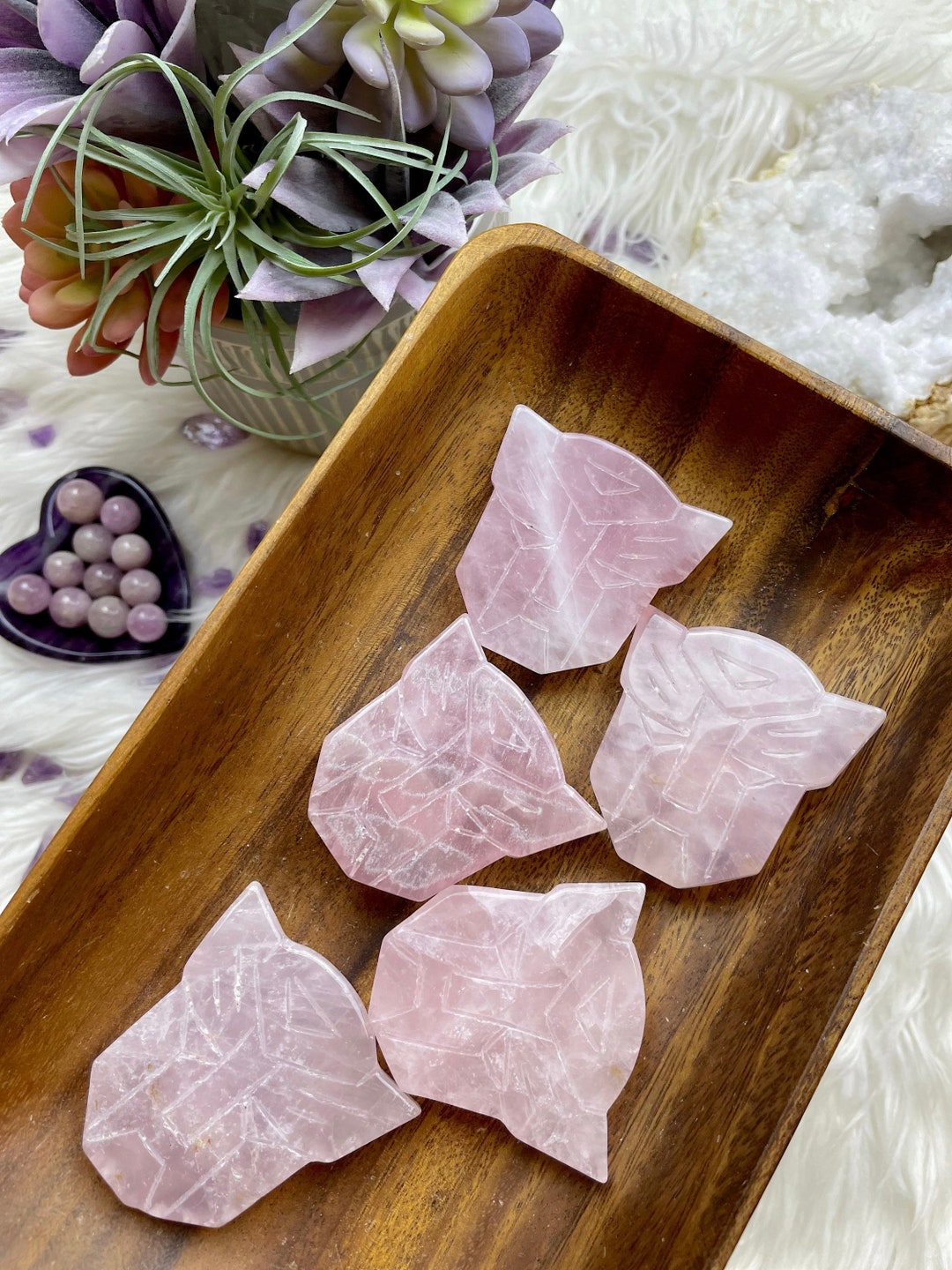 Rose Quartz Transformer Carving, Crystal Carving, Decepticon Decor ...