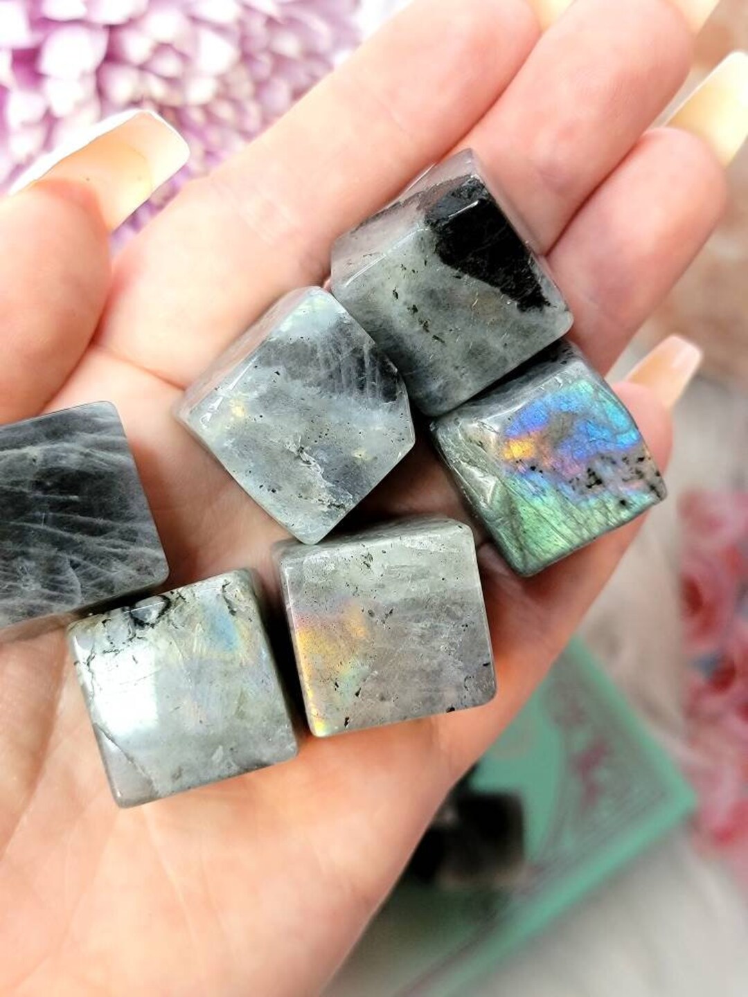 Sunset Labradorite Crystal Cubes Labradorite Polished Stone Healing ...