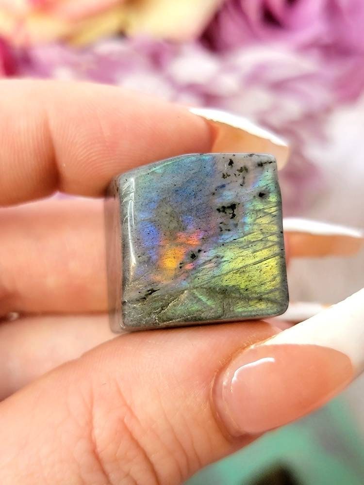 Sunset Labradorite Crystal Cubes Labradorite Polished Stone - Etsy