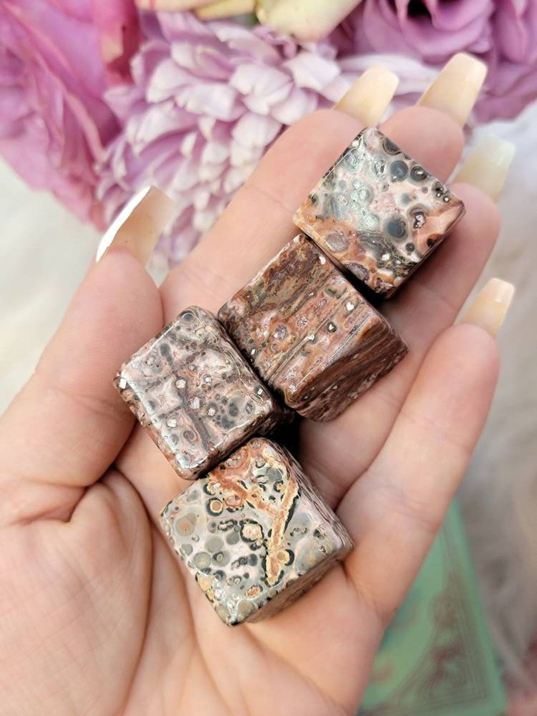 Leopard Skin Jasper Crystal Cubes Polished Crystal Cube Healing ...