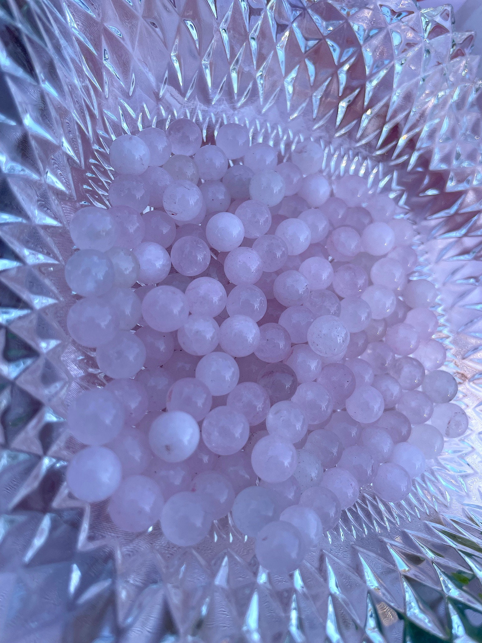 Rose Quartz Micro Sphere Quartz Orb Healing Crystals & - Etsy