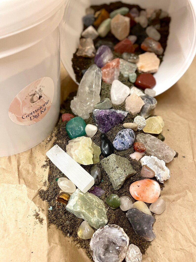 12 Pound Crystal Gemstone Dig Kit DIY Mining Bucket Crystal - Etsy