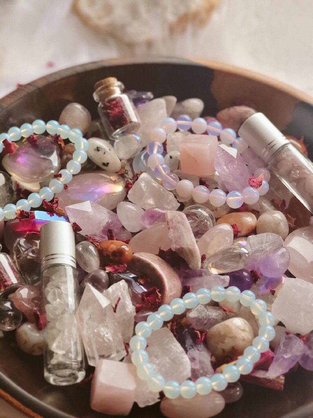 Love Crystal Confetti Scoop Mixed Tumbled Stones for Love Pink Crystal ...