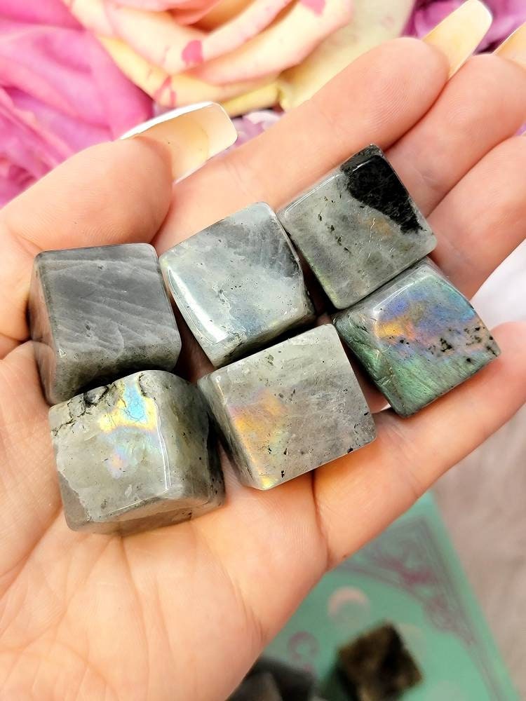 Sunset Labradorite Crystal Cubes Labradorite Polished Stone - Etsy