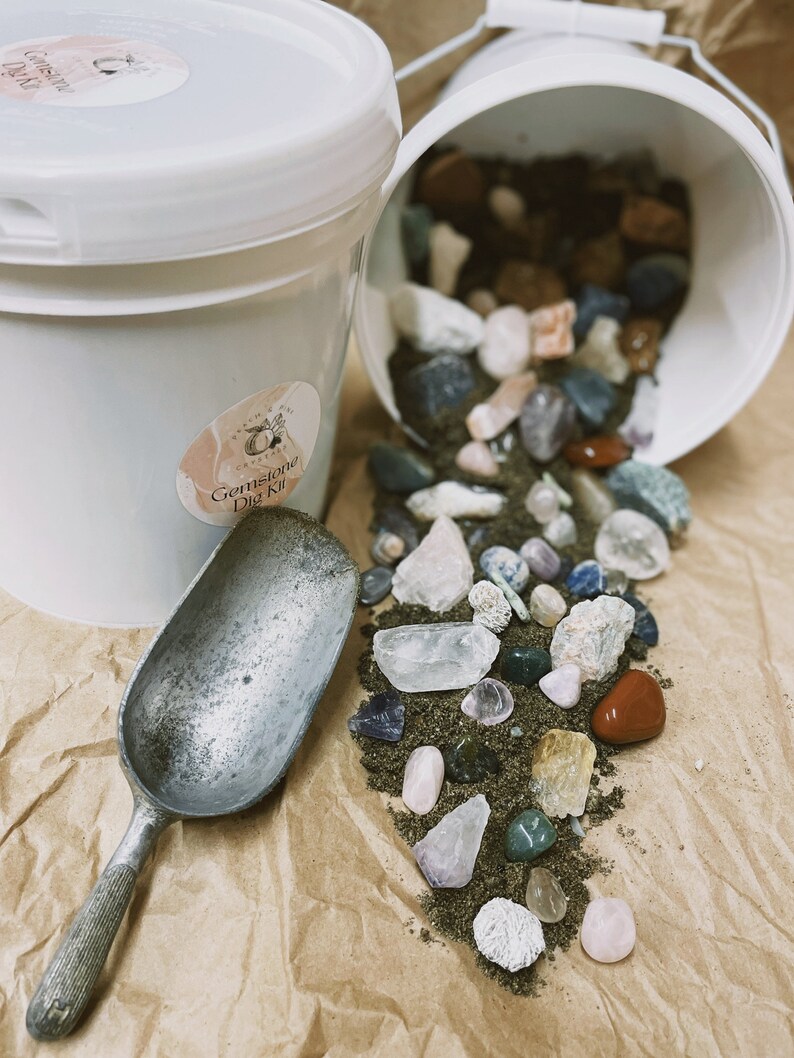 12 Pound Crystal Gemstone Dig Kit DIY Mining Bucket Crystal - Etsy