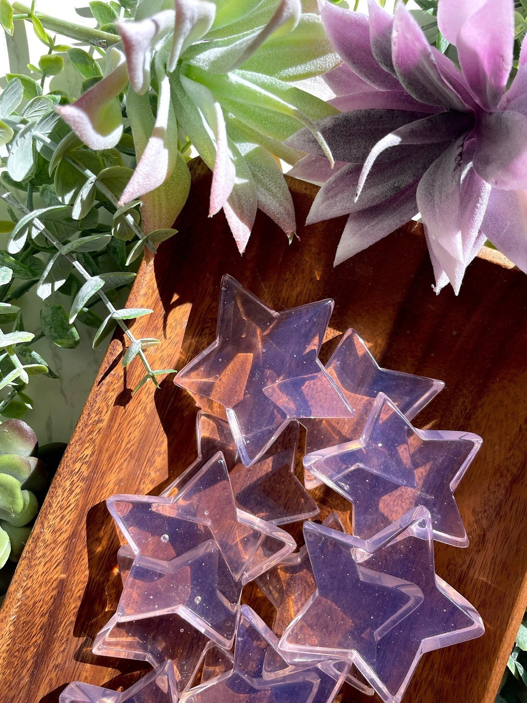 Pink Opalite Crystal Star Crystal Star Carving Reiki Gift - Etsy