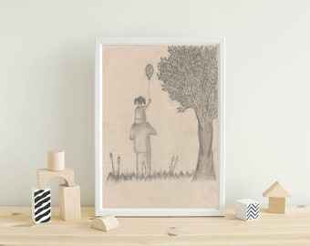 Hand Drawn Wall Art | Etsy