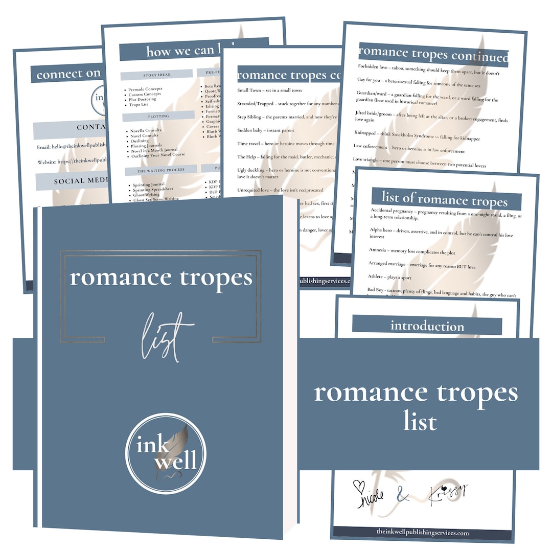 Romance Trope List to Help Authors Write a Better Story. - Etsy
