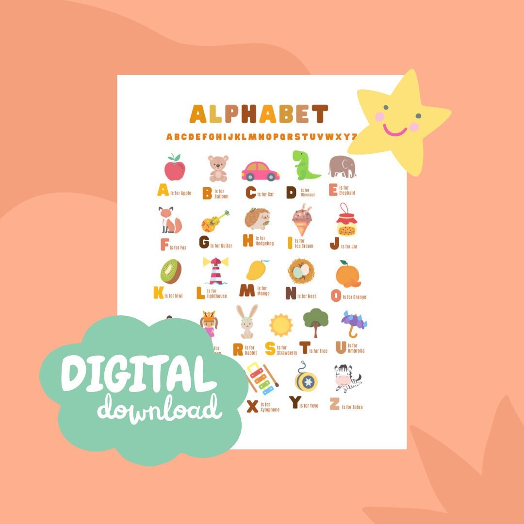 Educational Print | Alphabet ABC Poster | Classroom Decor | Homeschool ...