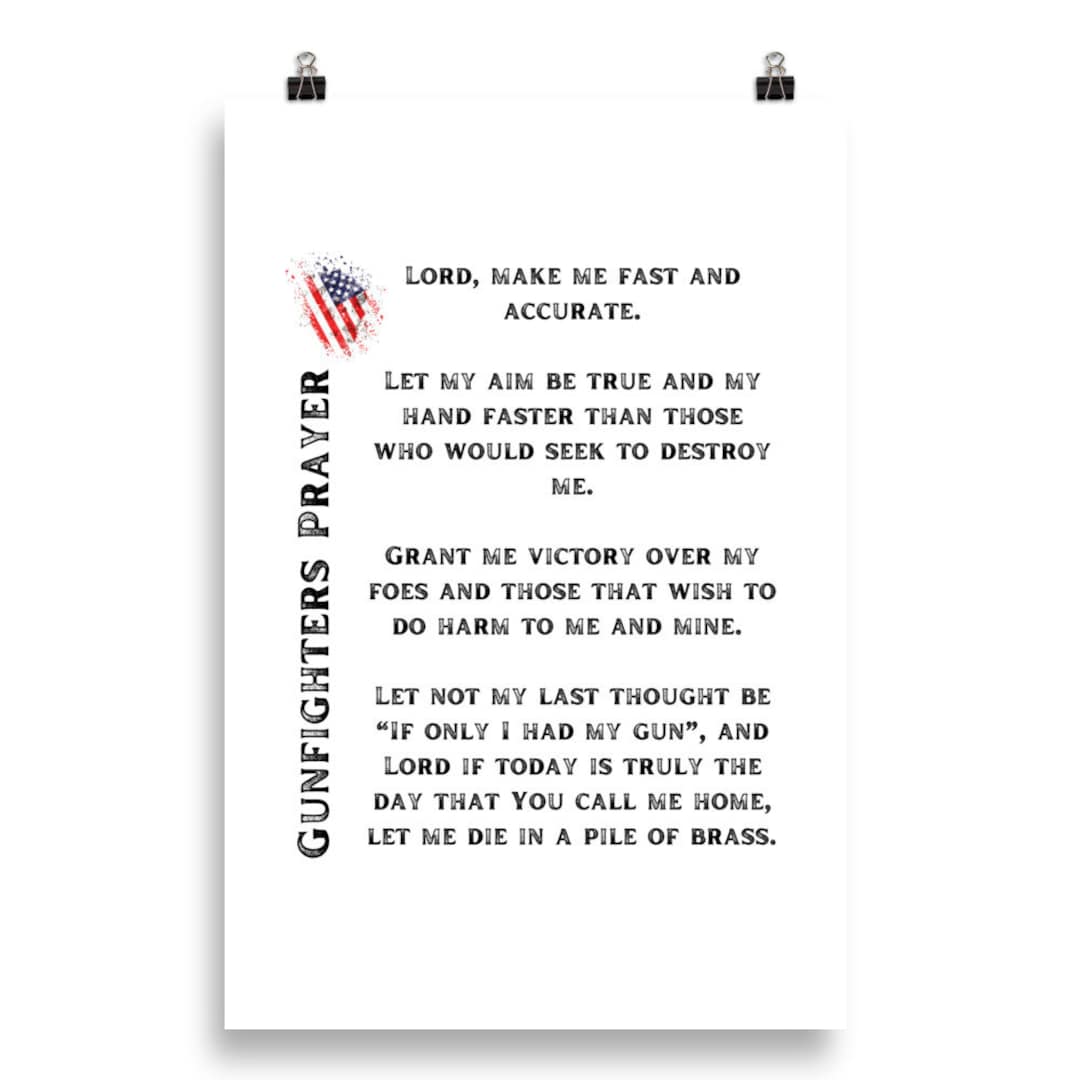 The Gunfighters Prayer, Inspirational, Office Decor, Poster, Decor ...