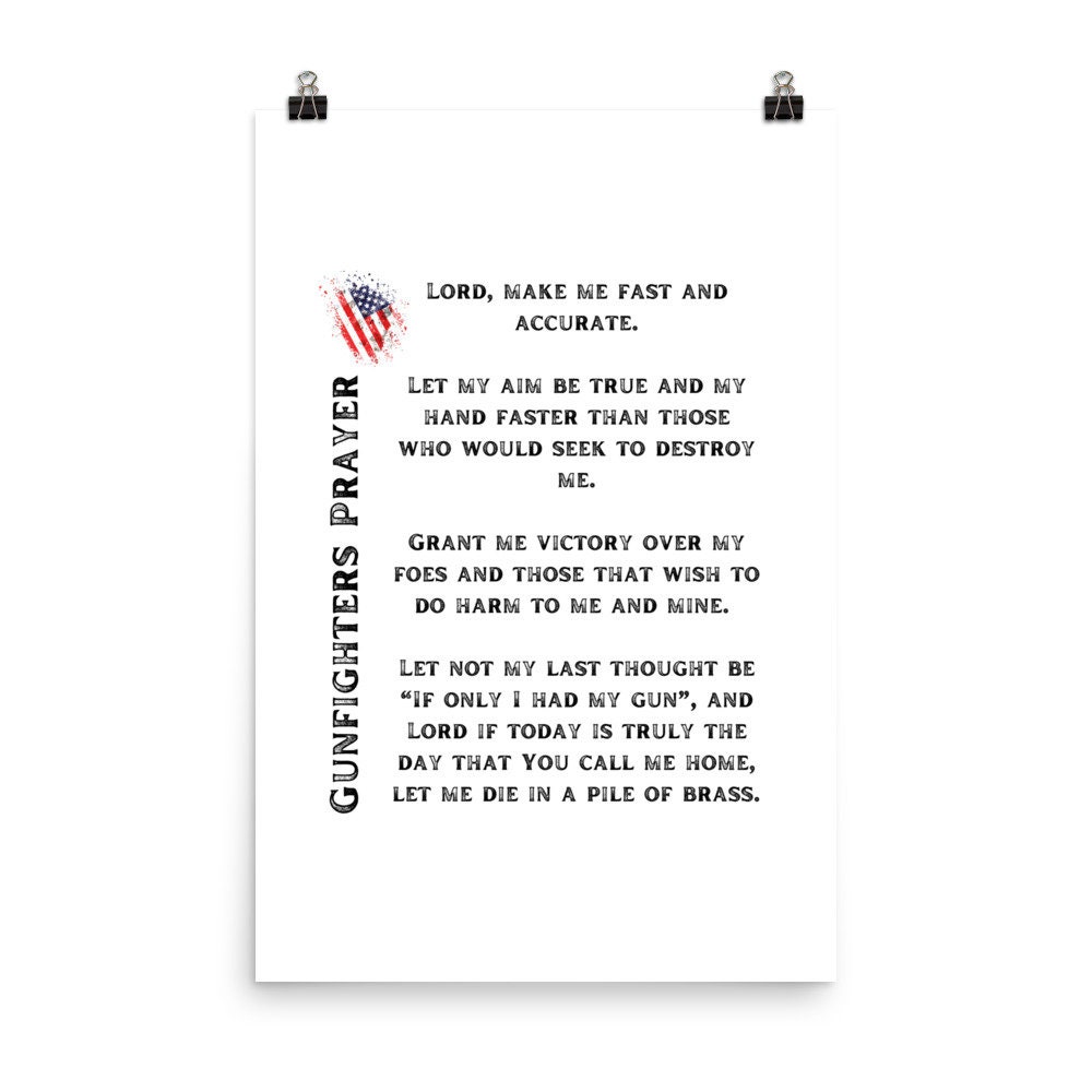 The Gunfighters Prayer, Inspirational, Office Decor, Poster, Decor ...