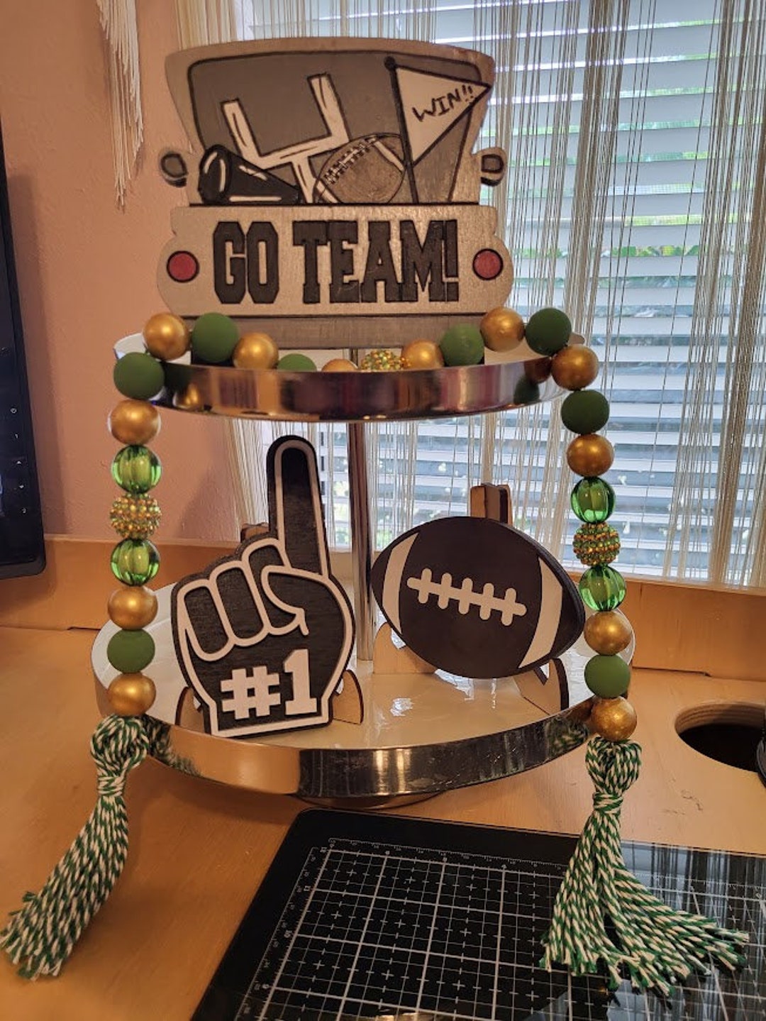 Baylor Green and White Colors, College or Pro Inspired Football Garland ...