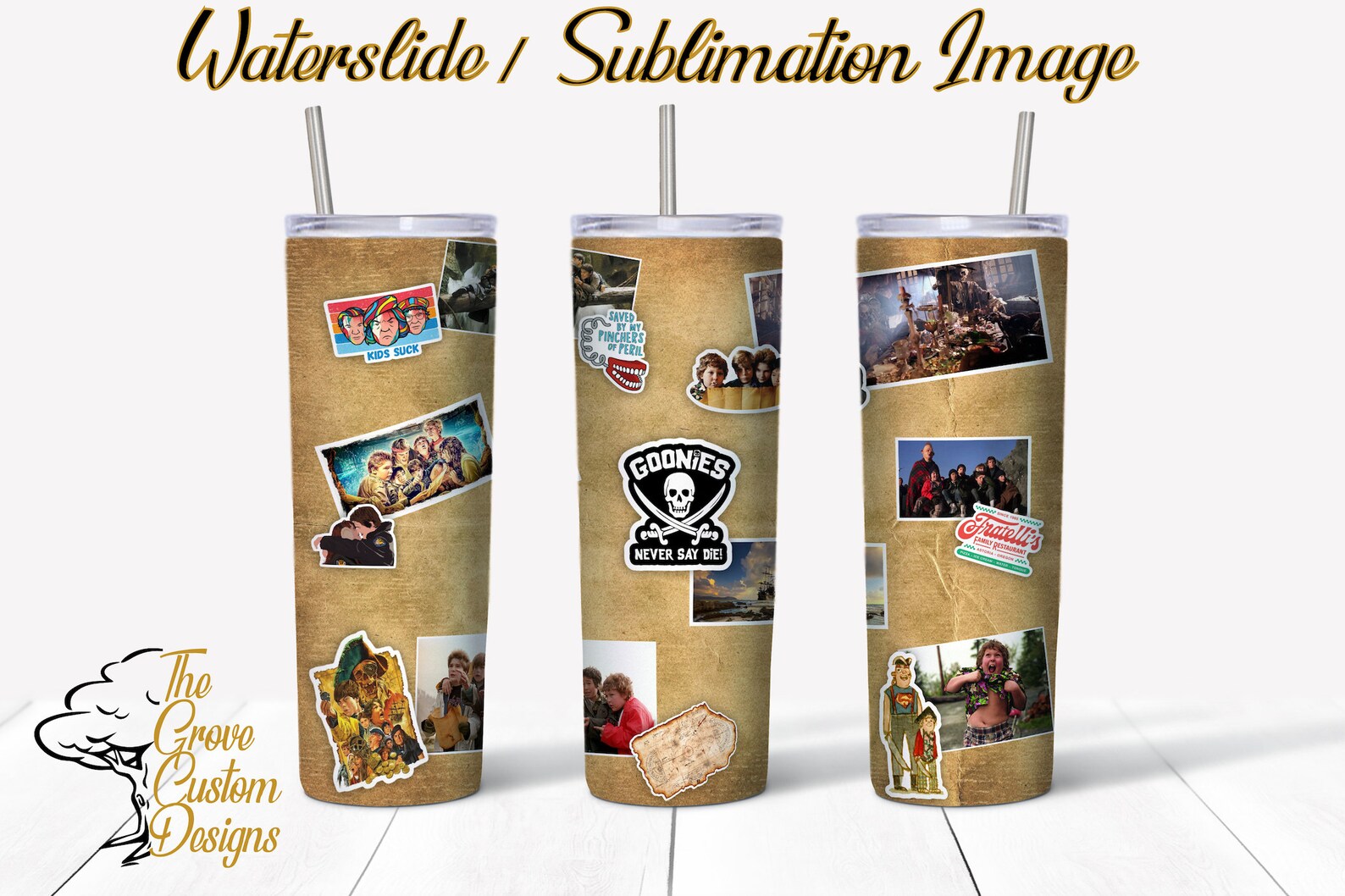 Goonies, Water Slide, Template for Sublimation, 20 Oz Skinny Tumbler ...