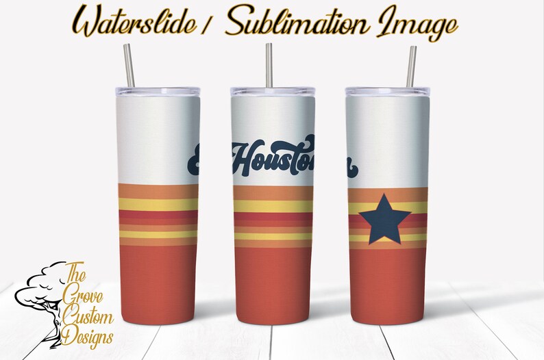 Houston Astros, Water Slide, Template for Sublimation, 20 Oz Skinny ...