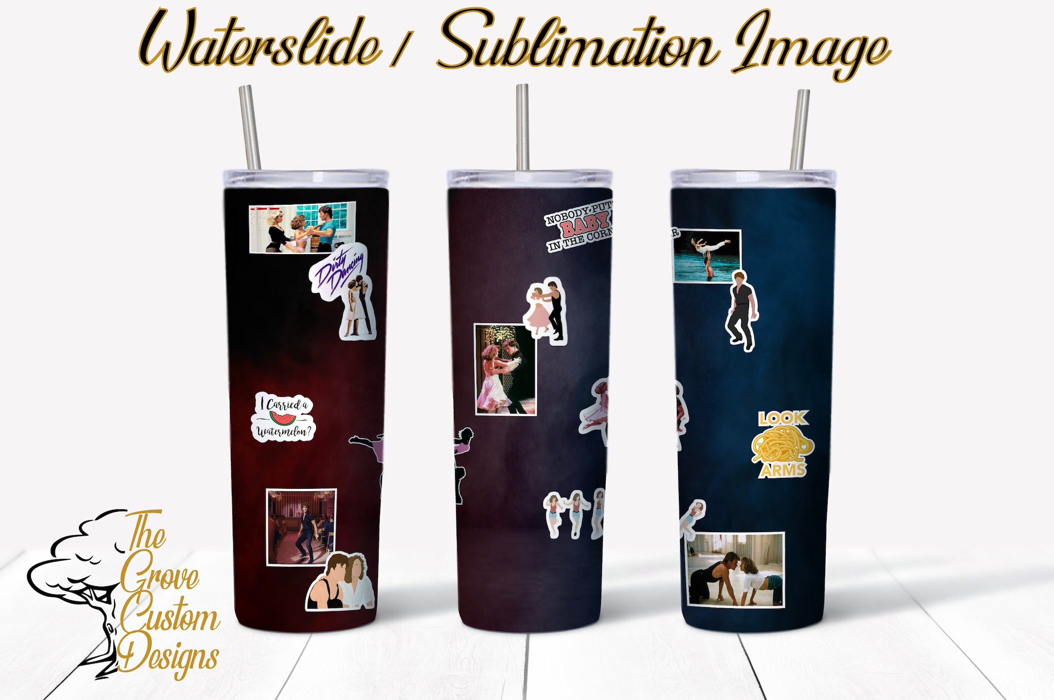 Dirty Dancing Water Slide, Template for Sublimation, 20 Oz Skinny ...