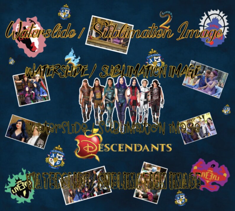 Descendants Water Slide, Template for Sublimation, 20 Oz Skinny Tumbler ...