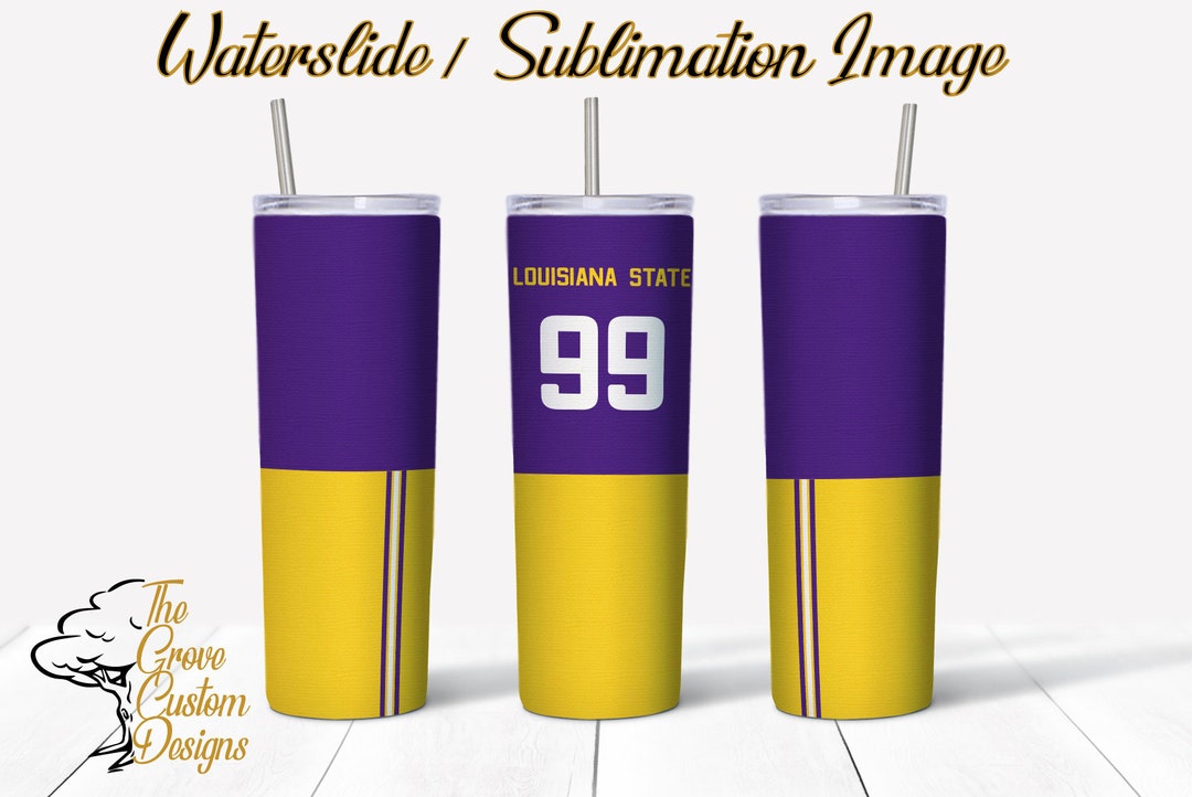 LSU **BUNDLE** , Water Slide, Template for Sublimation, 20 Oz Skinny ...
