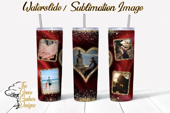 Red Glitter Photo Frame Water Slide Template for - Etsy