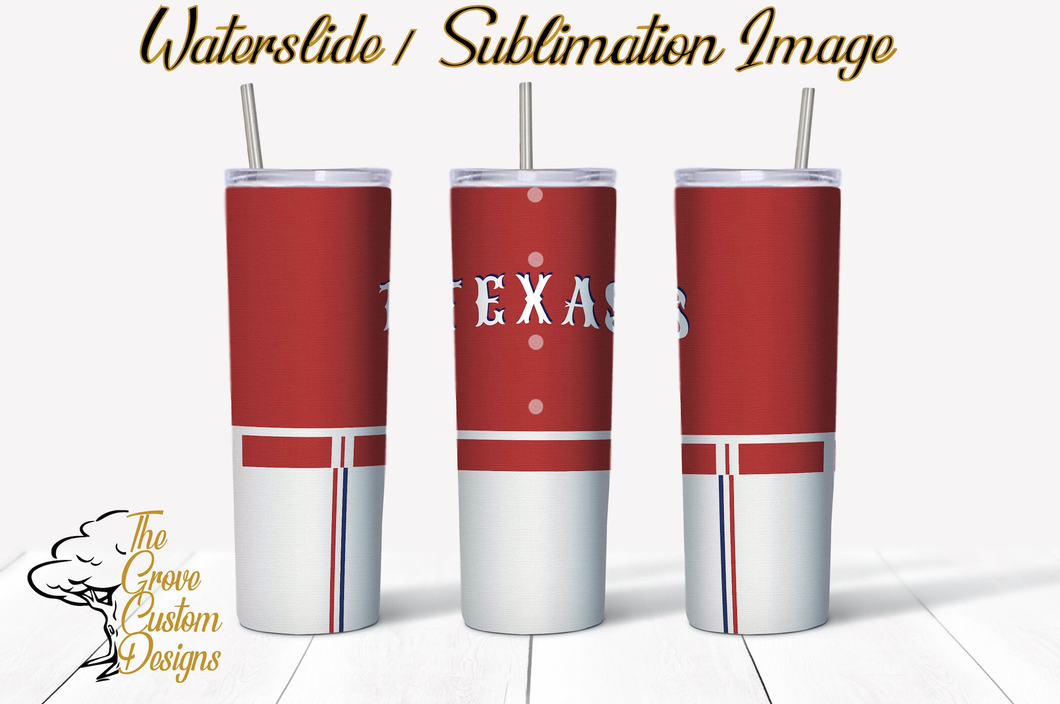 Texas Rangers **BUNDLE** , Water Slide, Template for Sublimation, 20 Oz ...