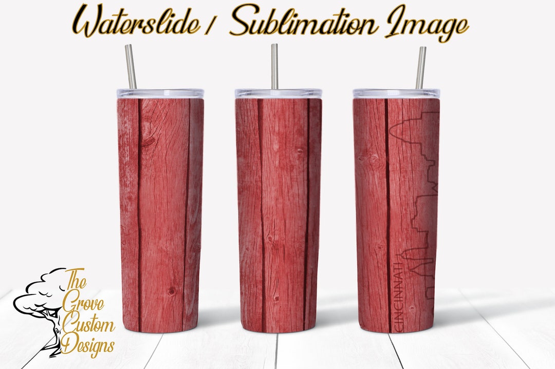 Cincinnati Reds, Water Slide, Template for Sublimation, 20 Oz Skinny ...