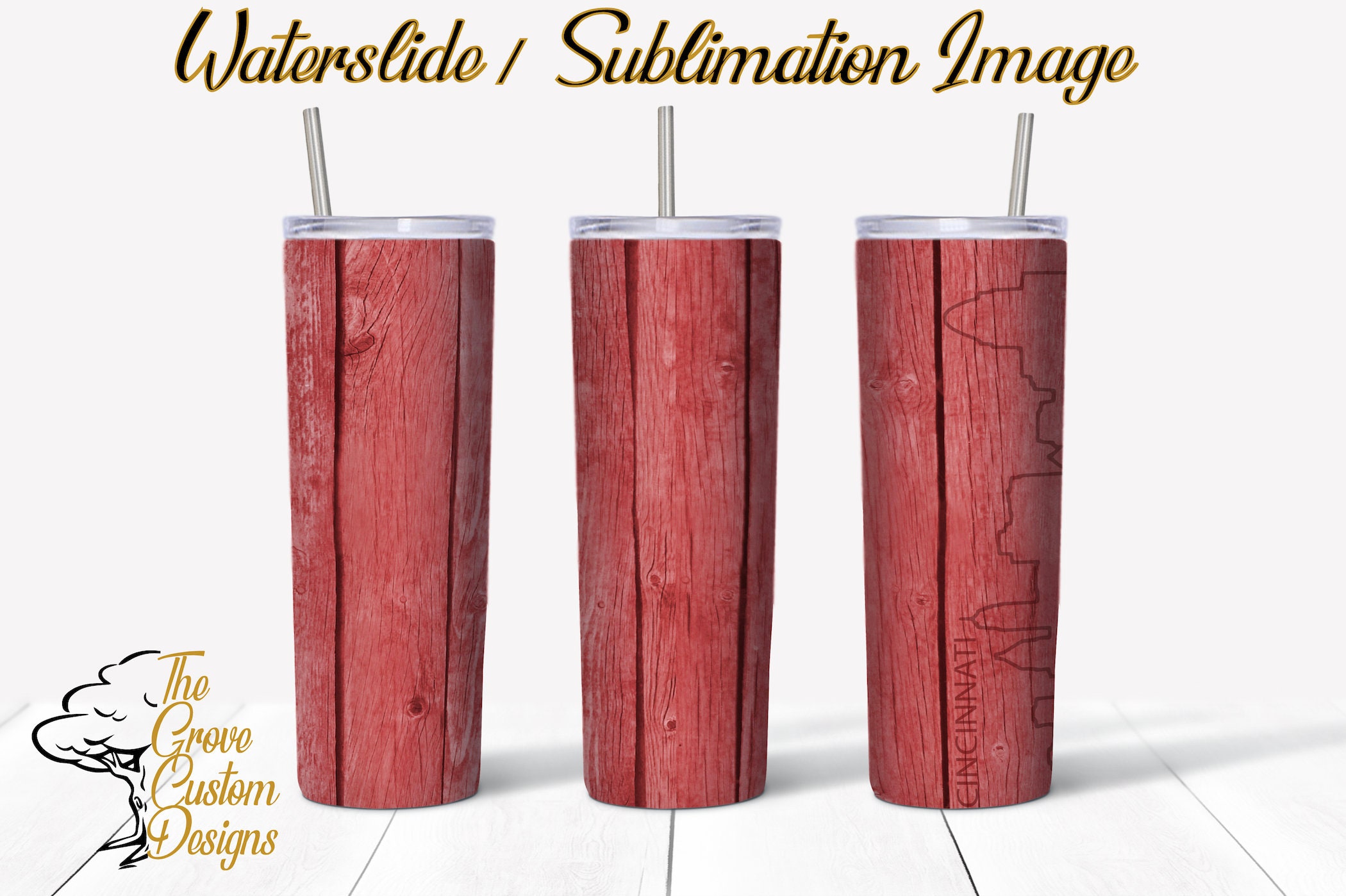 Cincinnati Reds Water Slide Template for Sublimation 20 Oz - Etsy