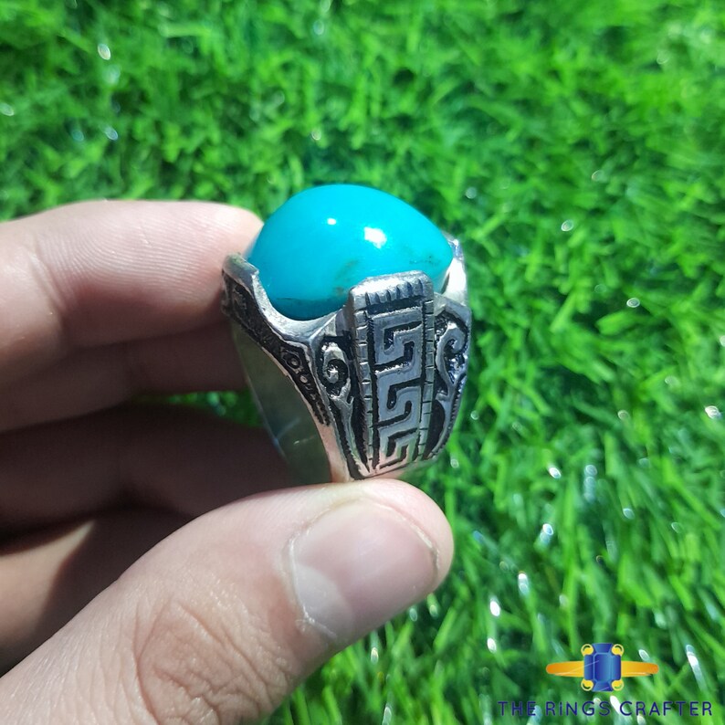 Natural Nishapuri Feroza Green Turquoise Stone Ring Real Feroza Without ...